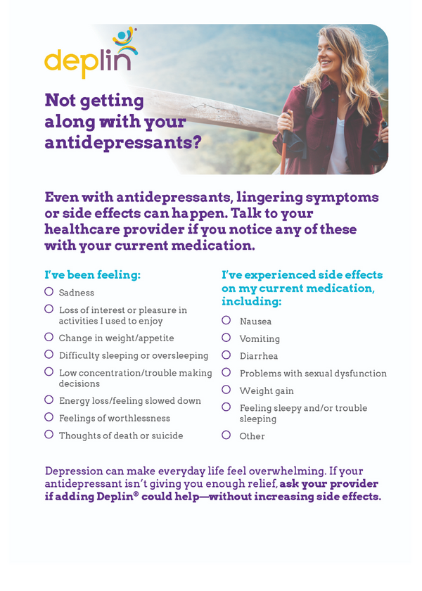 Depression Resources and Deplin® Downloads